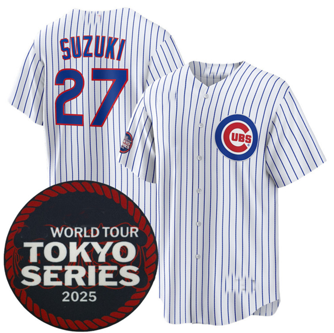 C.Cubs #27 Seiya Suzuki Player White 2025 World Tour Tokyo Series Home ...